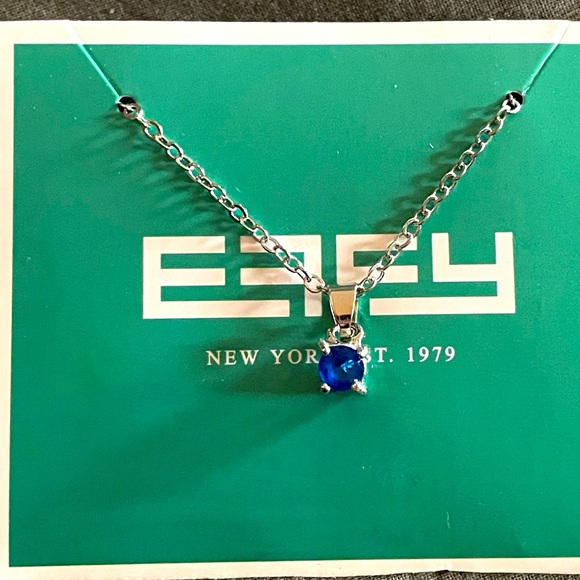 Effy | Jewelry | Effy Blue Blue Necklace Cz Silver Plated Pendant Chain ...
